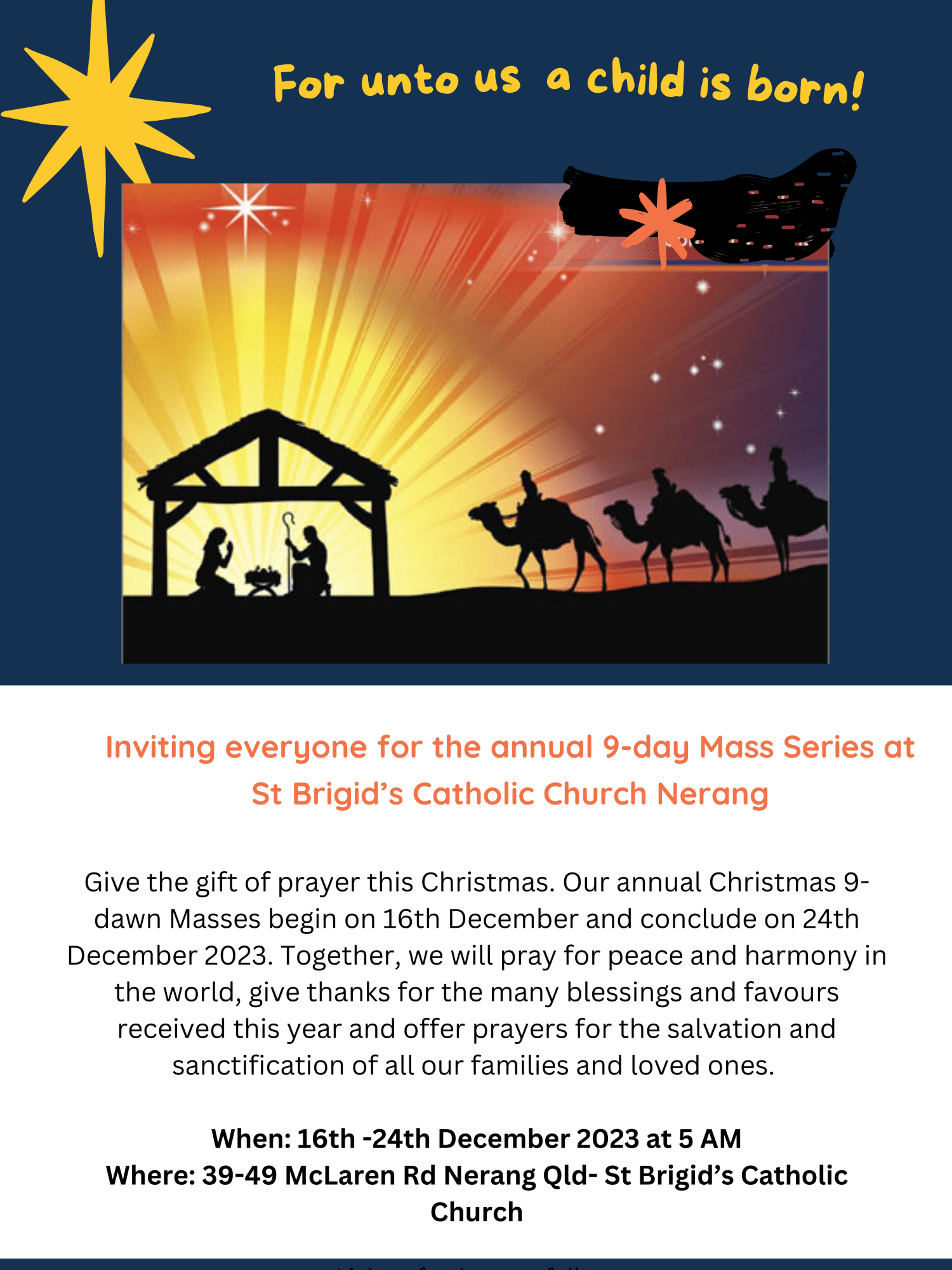 Christmas Dawn Novena Masses, 16th-24th December – St Brigid's Catholic ...