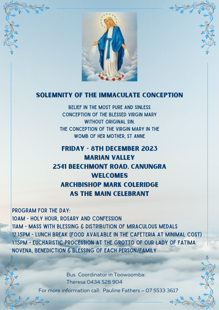 Solemnity of the Immaculate Conception – St Brigid's Catholic Parish